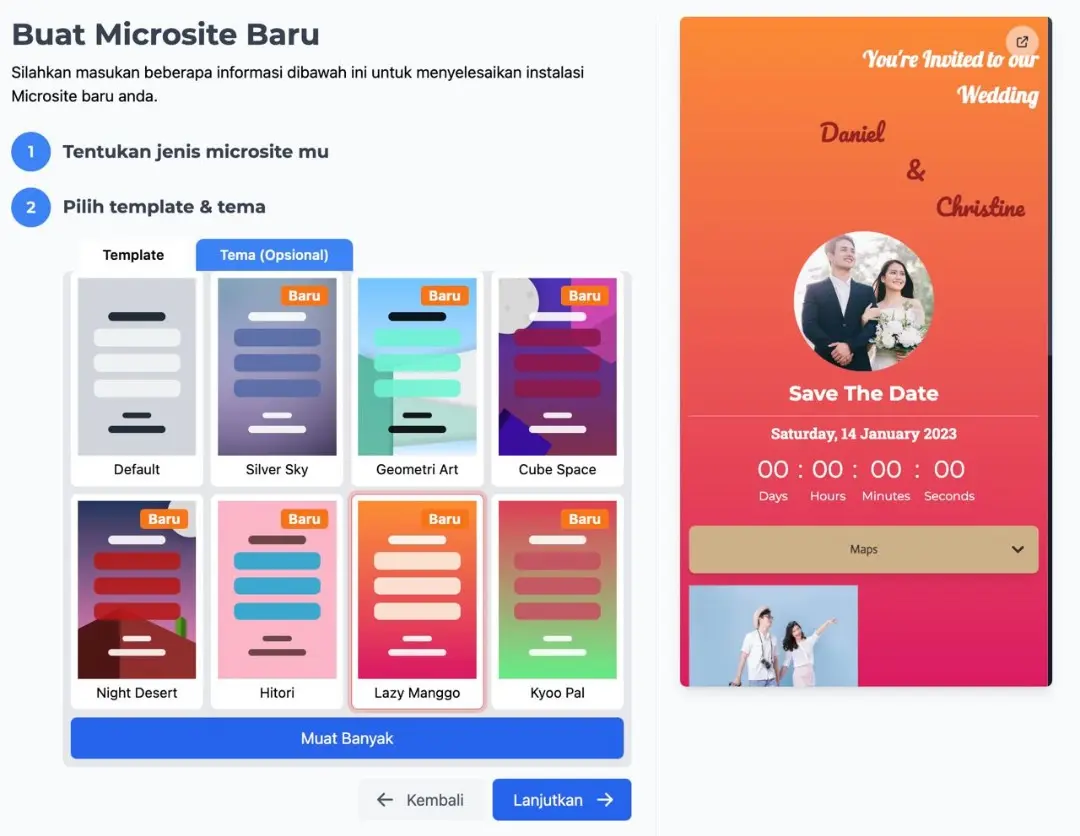Microsite : Template dan Tema - sdotid