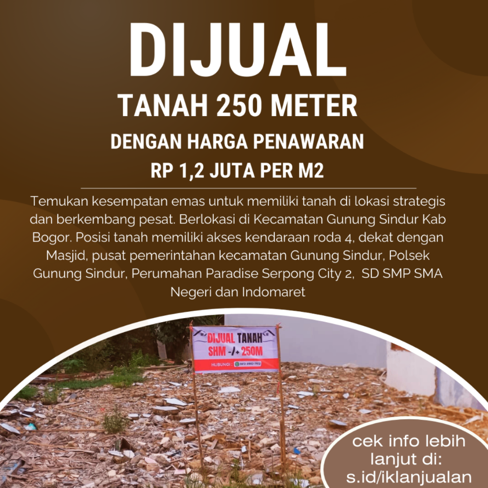 Jual Tanah Gunung Sindur